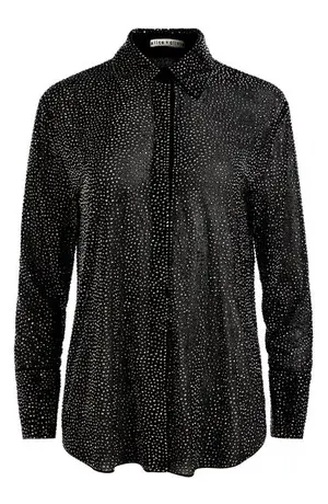 Alice + Olivia Crystal Detail Button-up Shirt