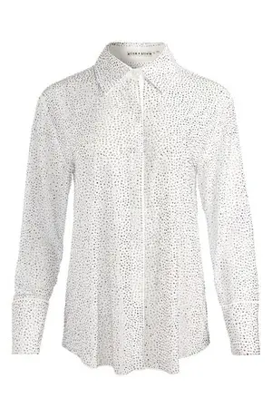 Alice + Olivia Crystal Detail Button-up Shirt