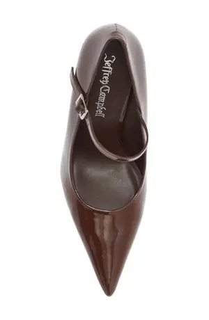 Jeffrey Campbell Session Pointed Toe Pump - Coffee Patent