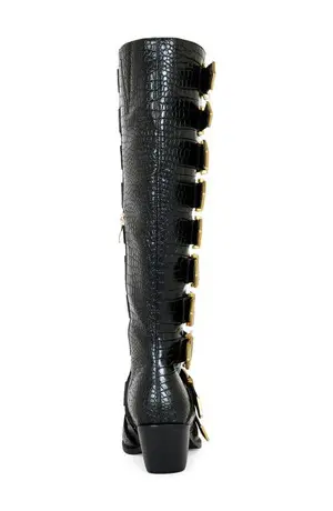AZALEA WANG Graziana Buckle Knee High Boots