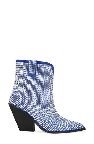 AZALEA WANG Laetitia Crystal Bootie - Blue/silver