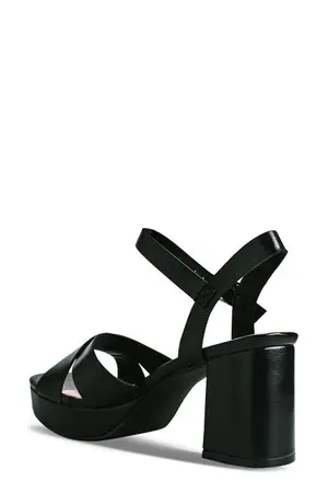 TOUCH UPS Ankle Strap Platform Sandal - Black