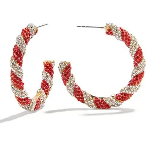 Baublebar Crystal Hoop Earrings - Red Large