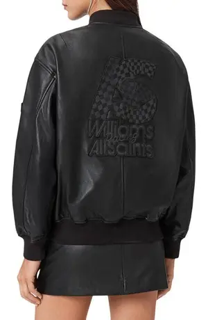 ALLSAINTS Williams F1 Racing X Belle Leather Bomber Jacket