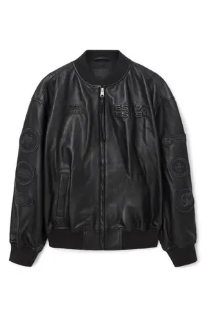ALLSAINTS Williams F1 Racing X Belle Leather Bomber Jacket