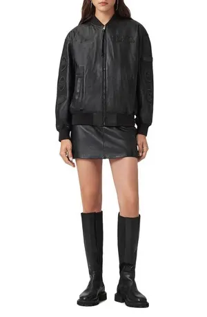 ALLSAINTS Williams F1 Racing X Belle Leather Bomber Jacket