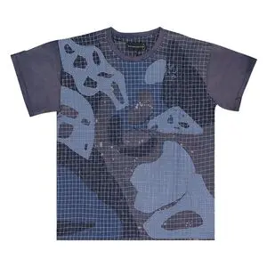 WHO DECIDES WAR BY EV BRAVADO Grid Short-sleeve T-shirt - Blue