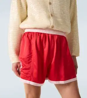 BODE Embroidered Satin Shorts