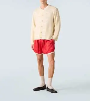 BODE Embroidered Satin Shorts