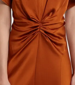 Victoria Beckham Gathered Midi Dress - Orange