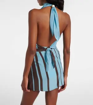 SIR. Rioja Draped Striped Silk Crepe Top