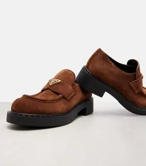 Prada Chocolate Suede Loafers - Brown