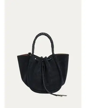 Proenza Schouler Ruched Suede Tote Bag Deep Navy