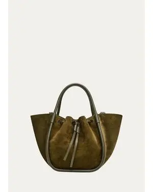 Proenza Schouler Ruched Suede Tote Bag Olive