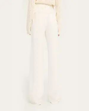 Brunello Cucinelli Dyed Cotton-linen Wide-leg Pants