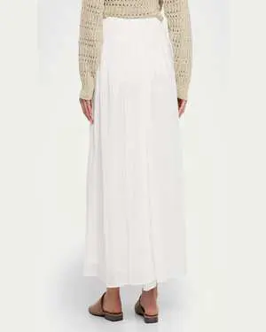 Brunello Cucinelli Cotton Organza Pull-on Midi Skirt