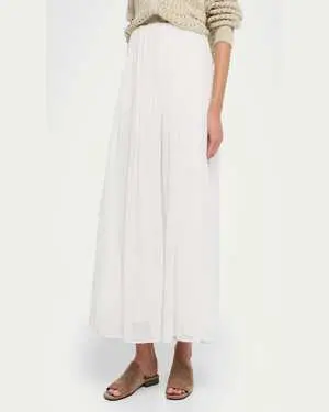 Brunello Cucinelli Cotton Organza Pull-on Midi Skirt