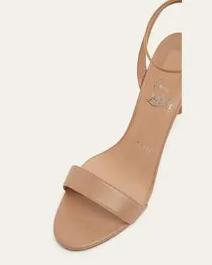 CHRISTIAN LOUBOUTIN 80mm Miss Z Leather Sandals - Blush