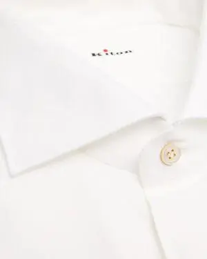 Kiton Apos;s Cotton French-cuff Dress Shirt - White Pattern