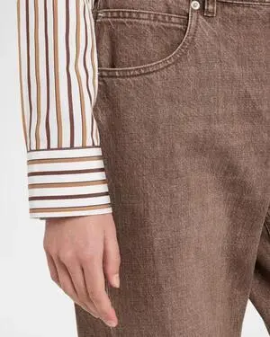Bottega Veneta Mid-rise Straight-leg Denim Trousers - Moro/carmi