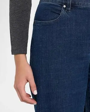 Eileen Fisher Straight-leg Stretch Cotton Denim Jeans - Medium Indigo
