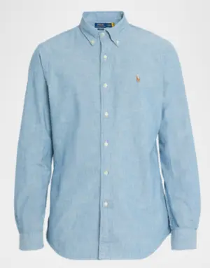 Polo Ralph Lauren Men's Core-Fit Cotton Button-Down Shirt Chambray