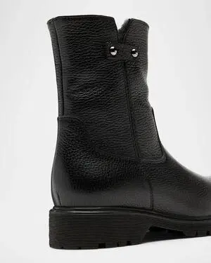 La Canadienne Hogan Shearling-lined Leather Booties - Black