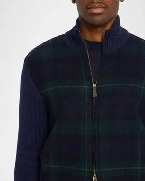 Polo Ralph Lauren Plaid Wool Knit Full-zip Sweater