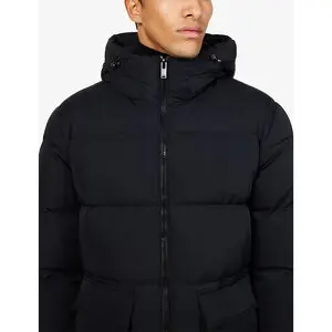 ARNE Hooded Short Puffer Parka - Black