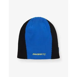 AWAKE NY Panel Knitted Cotton Beanie - Blue