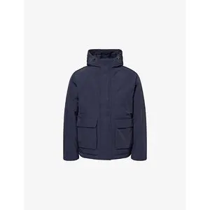 ARNE Hooded Flap-pocket Puffer Jacket - Navy