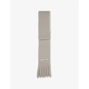 Acne Studios Skinny Fringe Wool Scarf - Grey