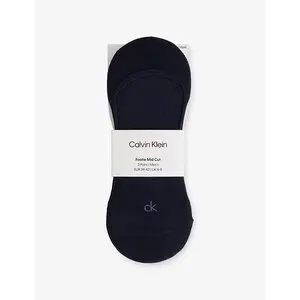 Calvin Klein Logo No-show Stretch-cotton Socks - White