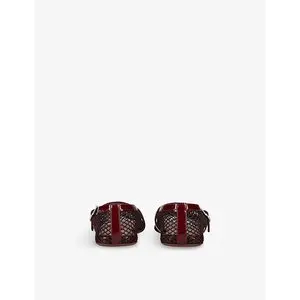 Alaïa Mesh And Patent-leather Ballerina Flats - Wine