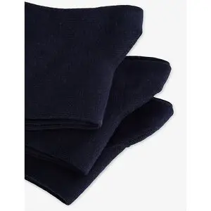 Calvin Klein Logo Stretch-cotton Crew Socks Pack - Navy