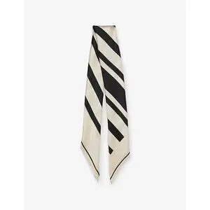 Dissh Square Striped Silk Scarf - Black