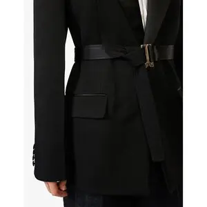 Victoria Beckham Single-breasted Belted Tailored Wool-blend Jacket