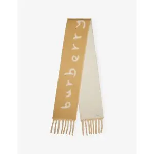 Burberry Reversible Logo Alpaca Wool-blend Scarf - Sand