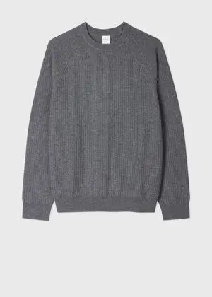 Paul Smith Merino Wool-cotton Blend Ribbed Sweater