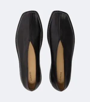 LEMAIRE Leather Slip-on Shoes - Black