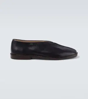 LEMAIRE Leather Slip-On Shoes Black