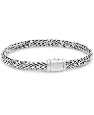 DEVATA Dragon Bone Oval Chain Bracelet - Silver