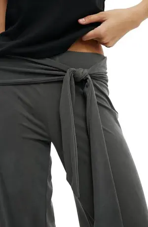 COTTON ON Relaxed Leg Tie Pants - Charcoal