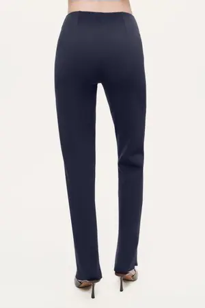 NOCTURNE Split-hem Trousers - Navy Blue