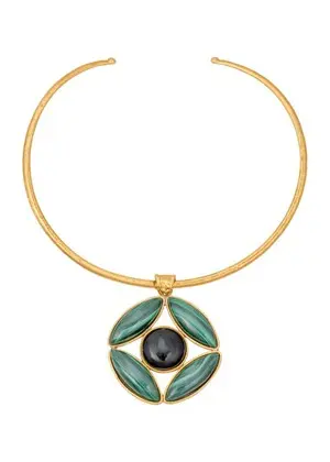 Sylvia Toledano Marquise Pendant Necklace - Malachite/black Onyx