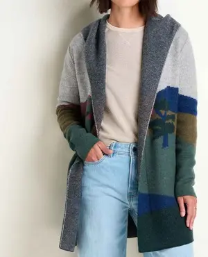TOAD & CO Merino Heartfelt Hoodie - Pelican Pattern