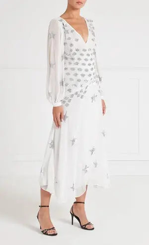 TEMPERLEY LONDON Etoile Wrap Dress - White Mix