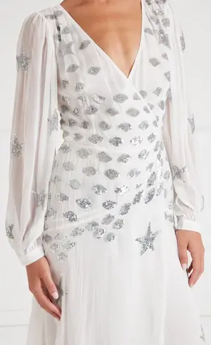 TEMPERLEY LONDON Etoile Wrap Dress - White Mix