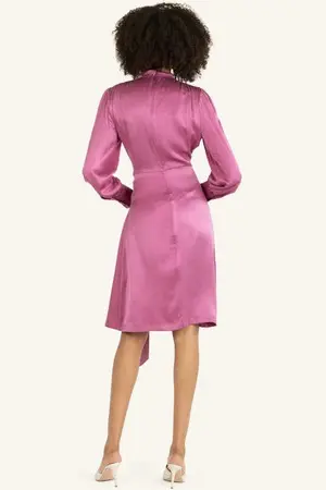 SECRET PON-PON Mina Silk Dress - Plum