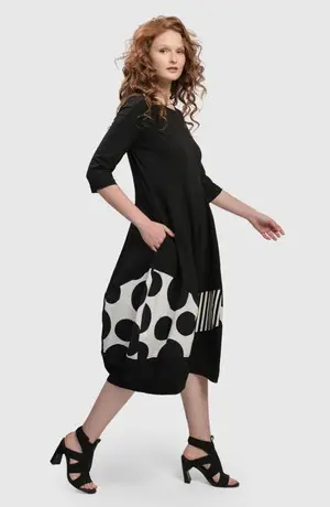 Alembika Broadway Cocoon Midi Dress - Mono